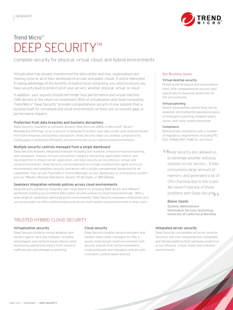 Deep Security Datasheet en | PDF | 64 Bit Computing | Cloud Computing