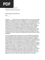 Questionnaire On Budgetary Control | PDF | Budget | Budgets And Budgeting