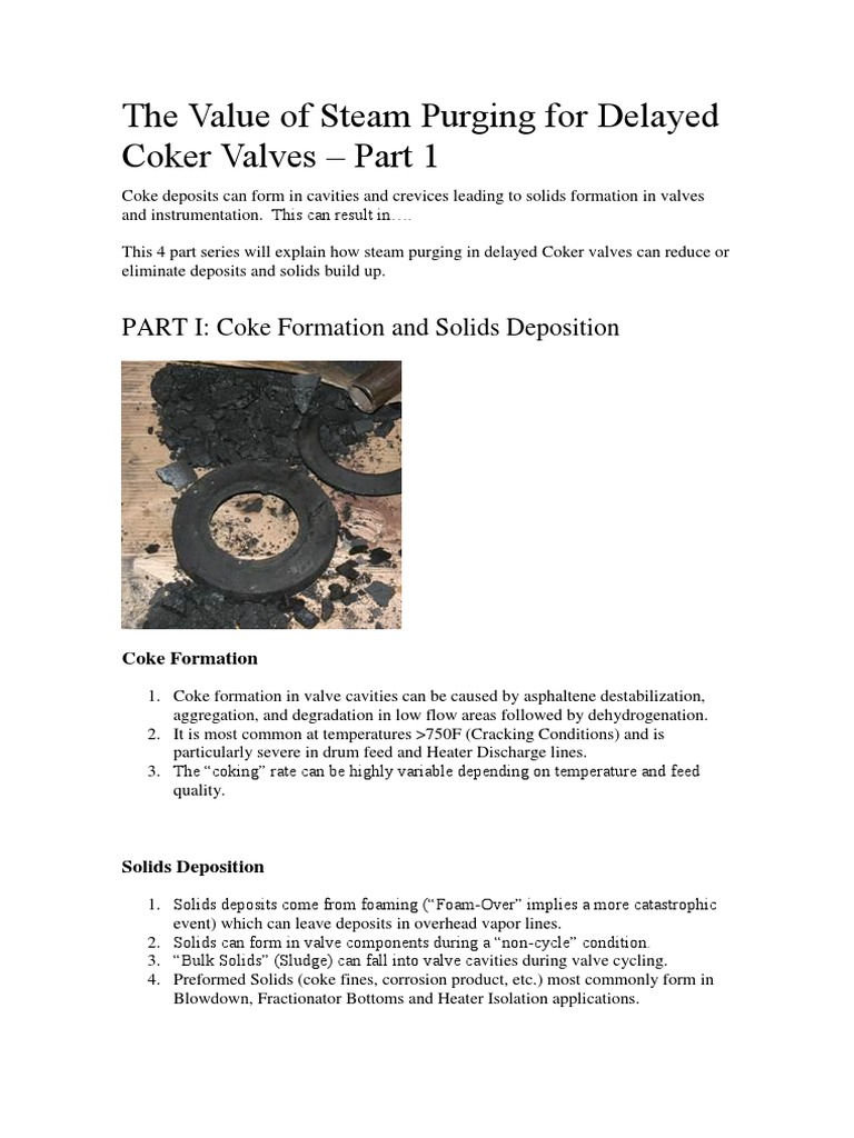 The Value of Steam Purging For Delayed Coker Valves | PDF | Valve ...