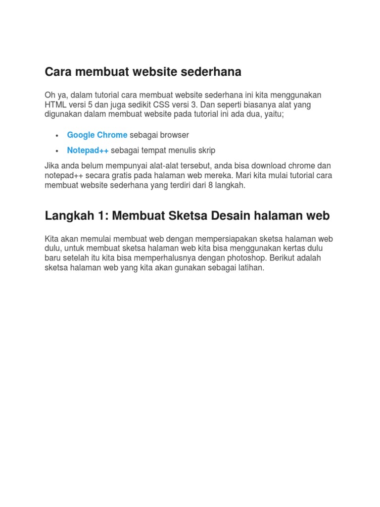 Cara Membuat Website Sederhana | PDF