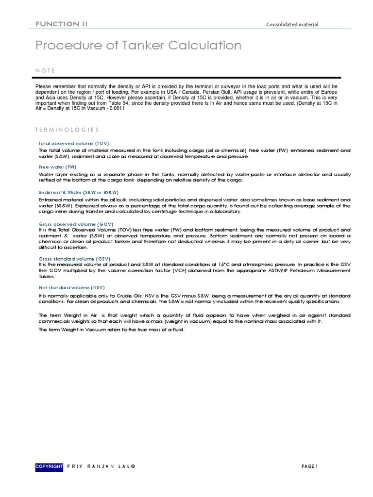 Tanker Calculation PDF | PDF | Barrel (Unit) | Density