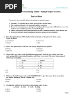Instructions: Logiqids Logical Reasoning Exam - Sample Paper Grade 6 | PDF | Teaching Mathematics