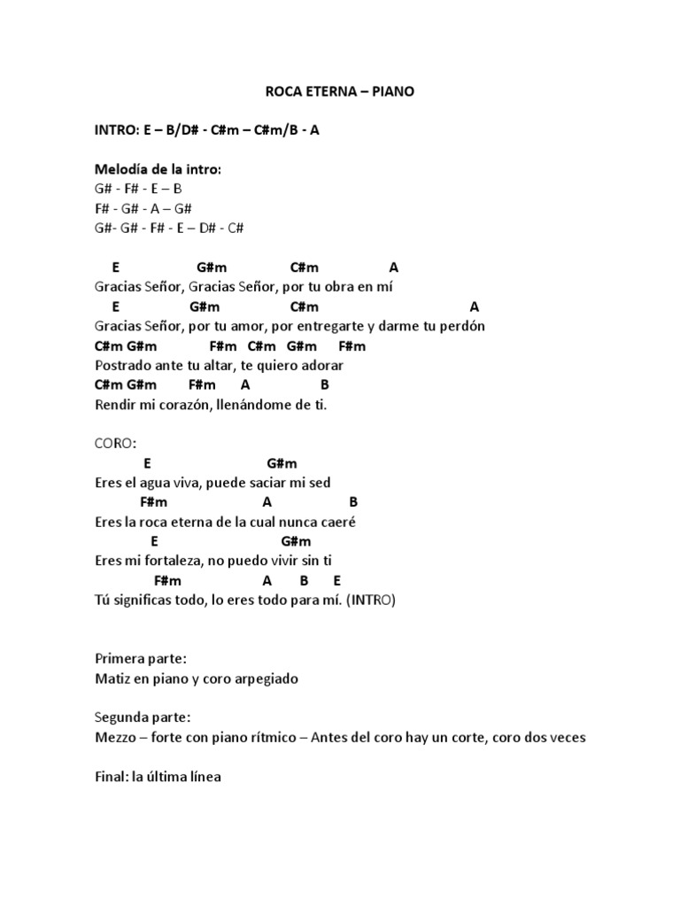 Roca Eterna Piano y Guitarra | PDF