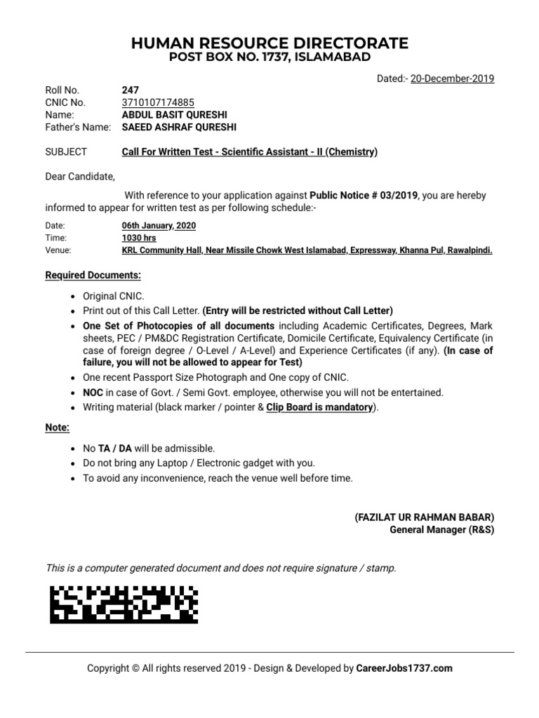 Print Your Call Letter PDF | PDF