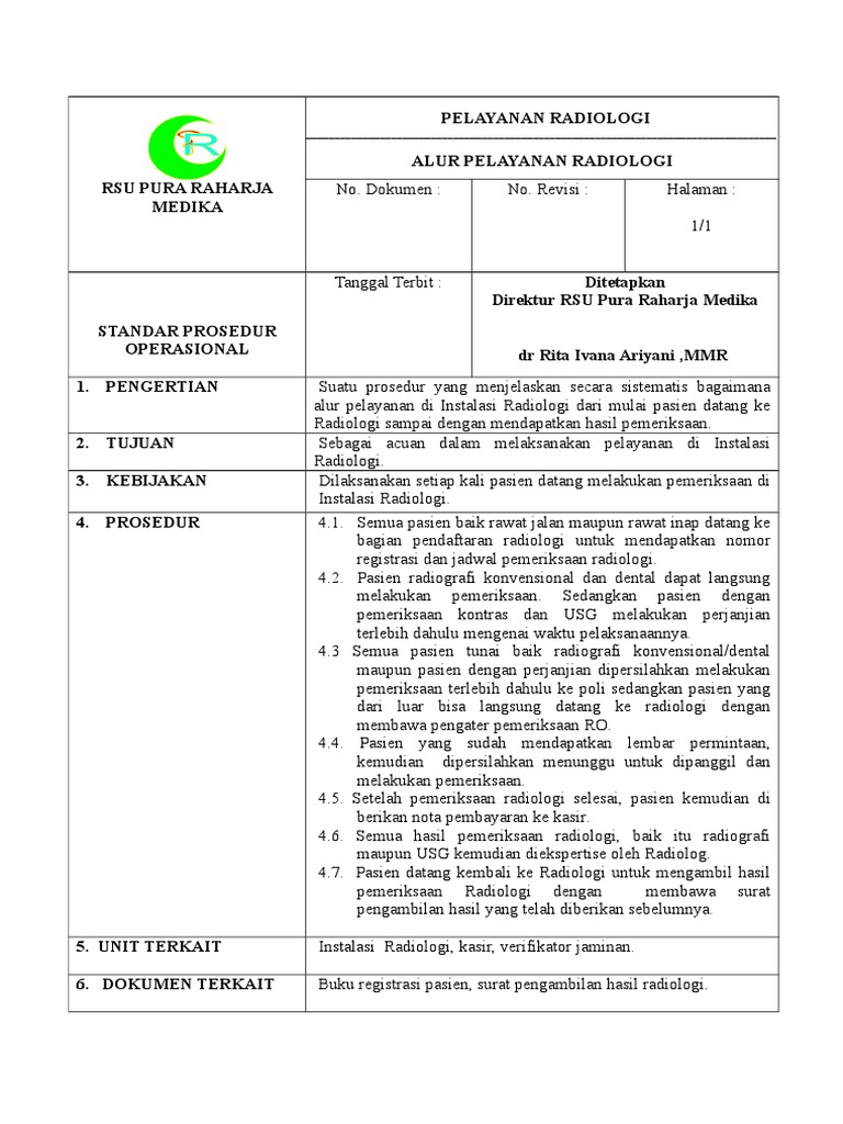 [JUDUL]: Alur Pelayanan Radiologi | PDF