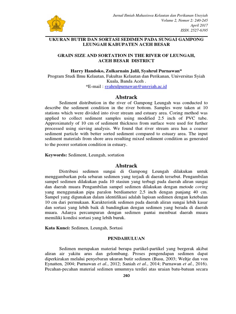 Ukuran Butir Dan Sortasi Sedimen | PDF