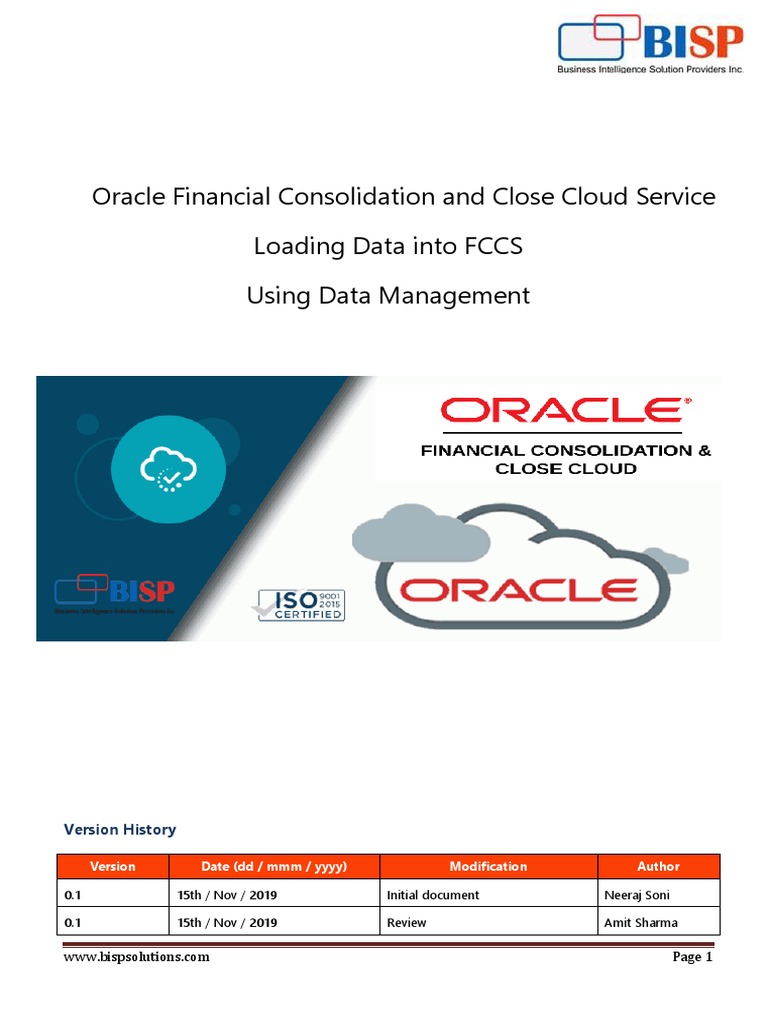 Oracle Fccs Data Load Using Data Management Pdf File Format Data