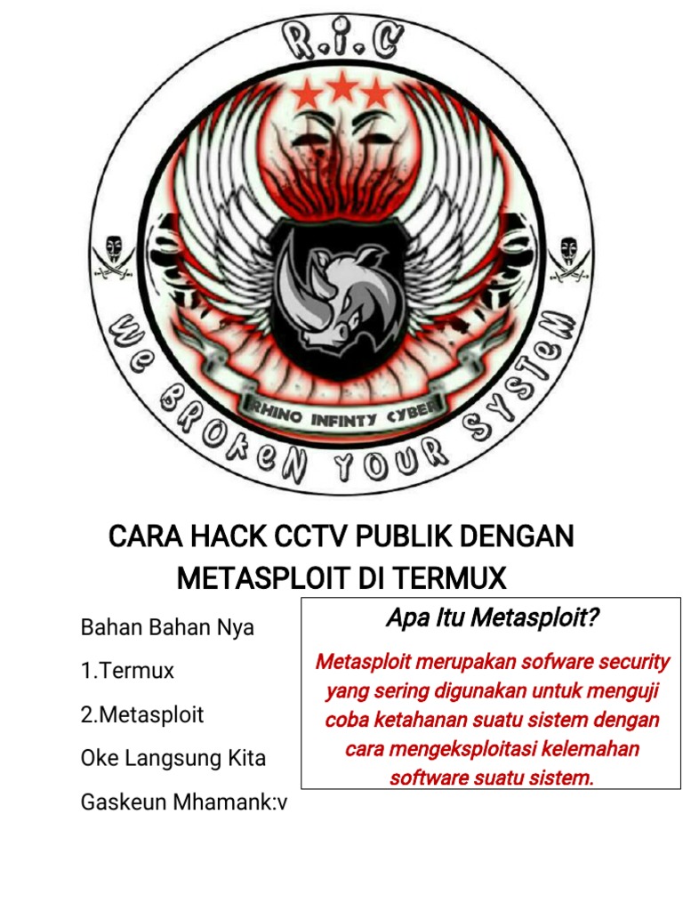 Cara Hack CCTV Dengan Metasploit Di Termux-1 PDF | PDF