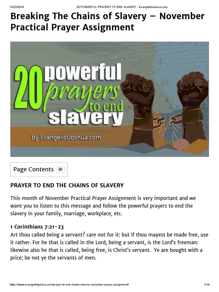 20 Powerful Prayers To End Slavery | PDF | Repentance | Jesus