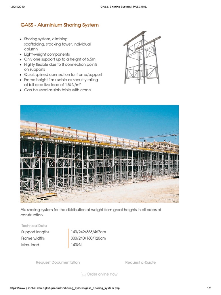 GASS Shoring System - PASCHAL | PDF | Structural Engineering | Engineering