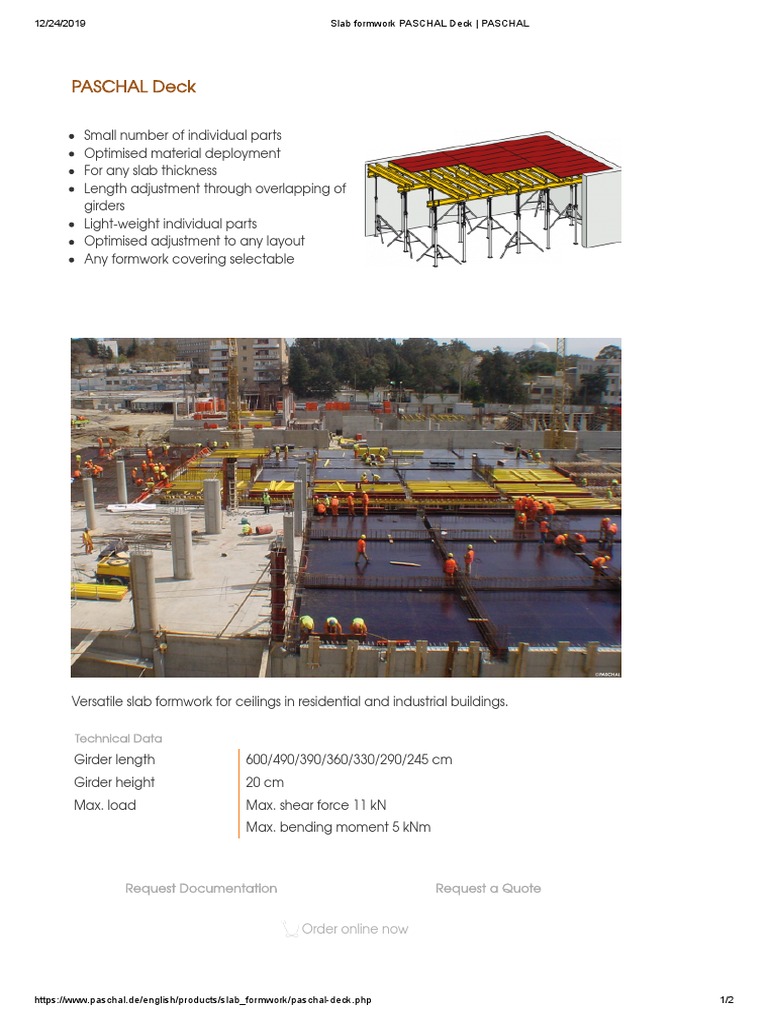 PASCHAL Deck Slab Formwork Solutions | PDF | Buildings And Structures ...
