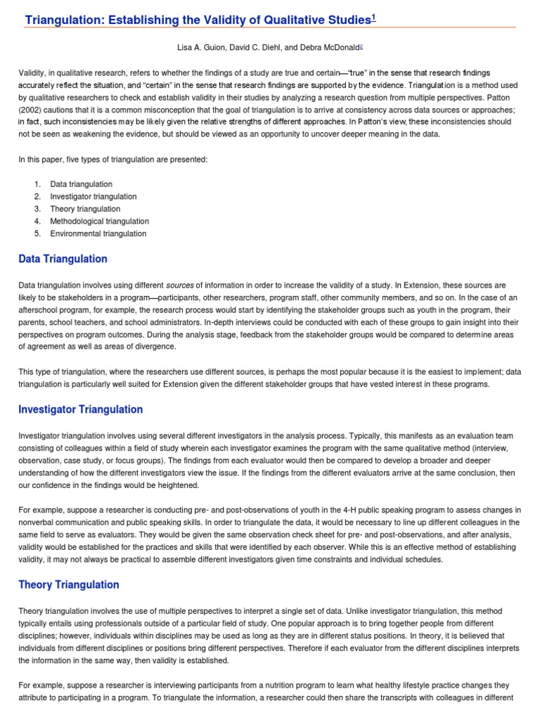 Triangulation Validity | PDF | Qualitative Research | Quantitative Research