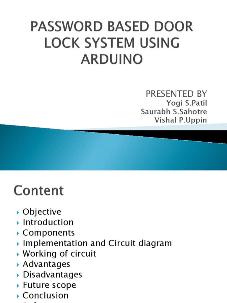 1.password Based Door Lock System Using Arduino | PDF | Radio Frequency Identification | Radio