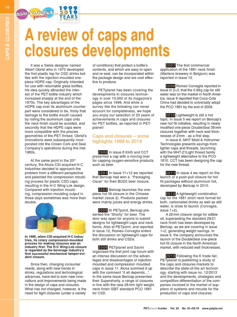 Review of Closures Development Over Years | Download Free PDF | Bottle ...