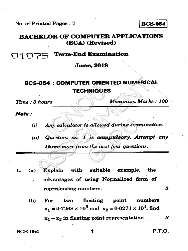 BCS-054 - Compressed PDF | PDF | Finite Difference | Mathematical Relations