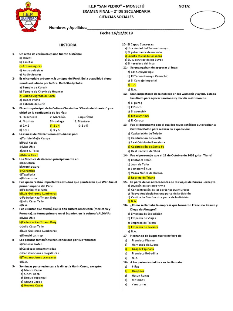 Examen Final 2do | PDF | Elecciones | Estado (política)