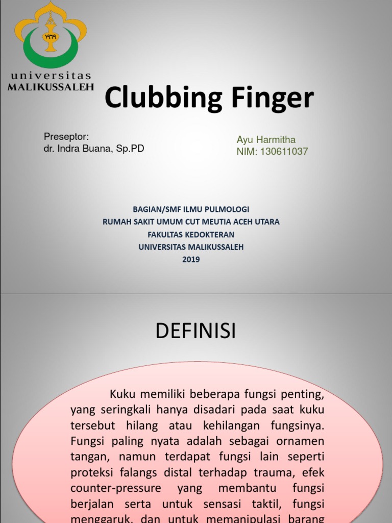 Patofisiologi dan Diagnosis Clubbing Finger | PDF