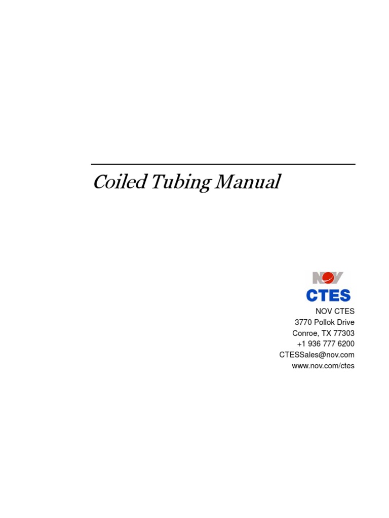 Coil Tubing Manual NOV PDF | PDF | Drilling | Valve
