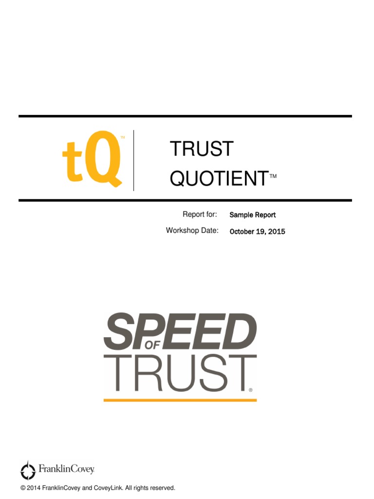 360 Feedback Trust Quotient™ TQ Sample | PDF | Psychology | Behavioural ...