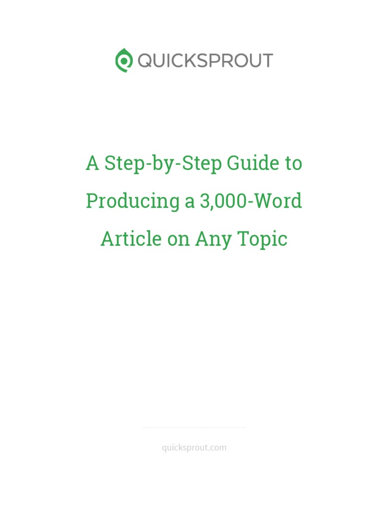 A Step by Step Guide To Producing A 3000 Word Article On Any Topic PDF ...