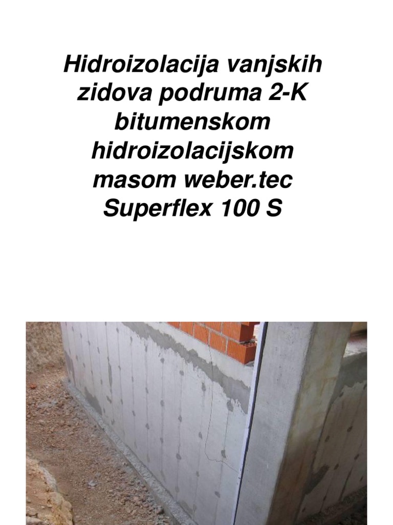 Hidroizolacija Podruma-Superflex 100s-Niska Prodcjedna Voda | PDF