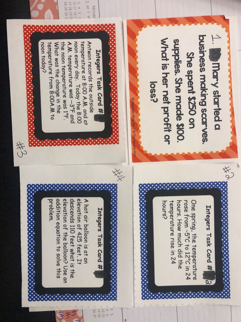 All Operations Integer Task Cards ONL PDF | PDF