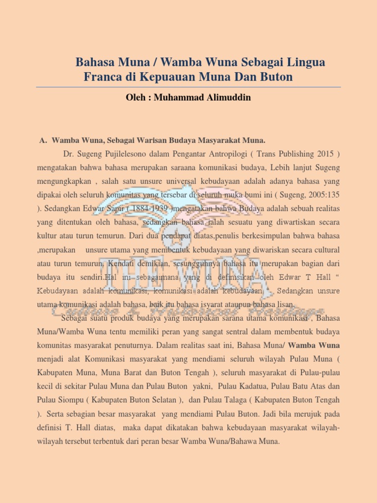 Bahasa Muna: Lingua Franca di Buton | PDF