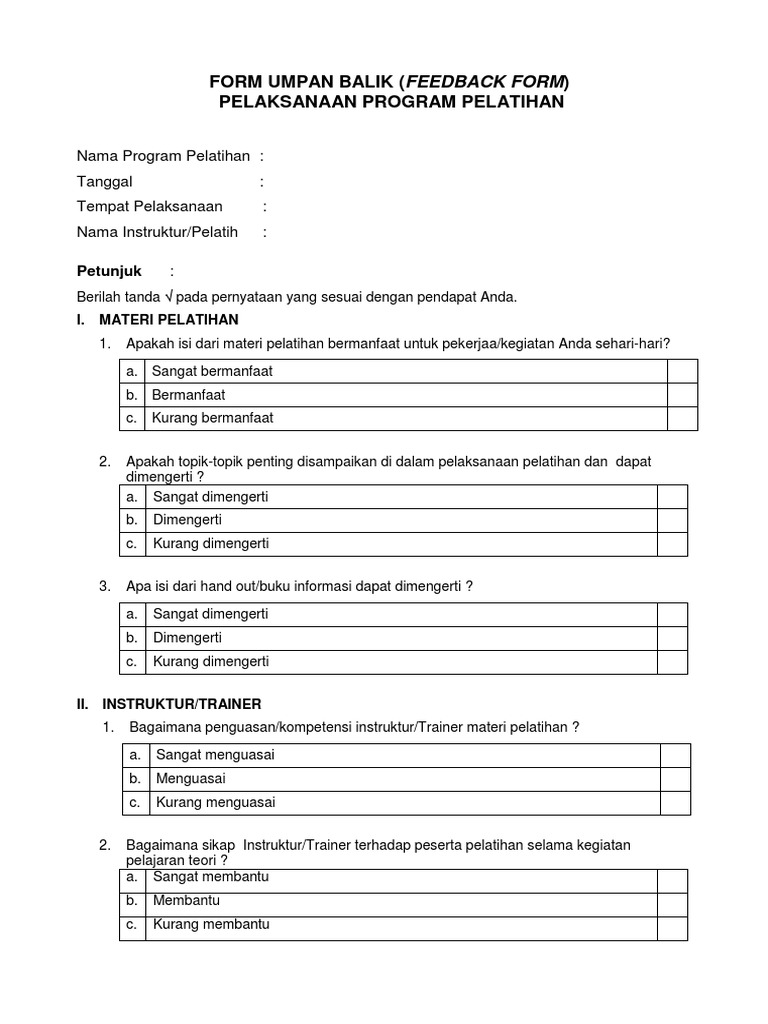 Form Feedback | PDF
