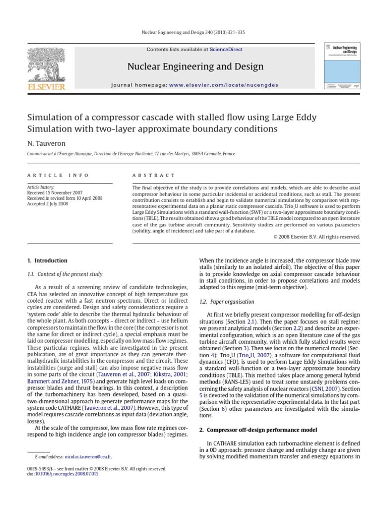 Simulation Of A Compressor Cascade With Stalled Flow Using Large Eddy Simulation With Two Layer