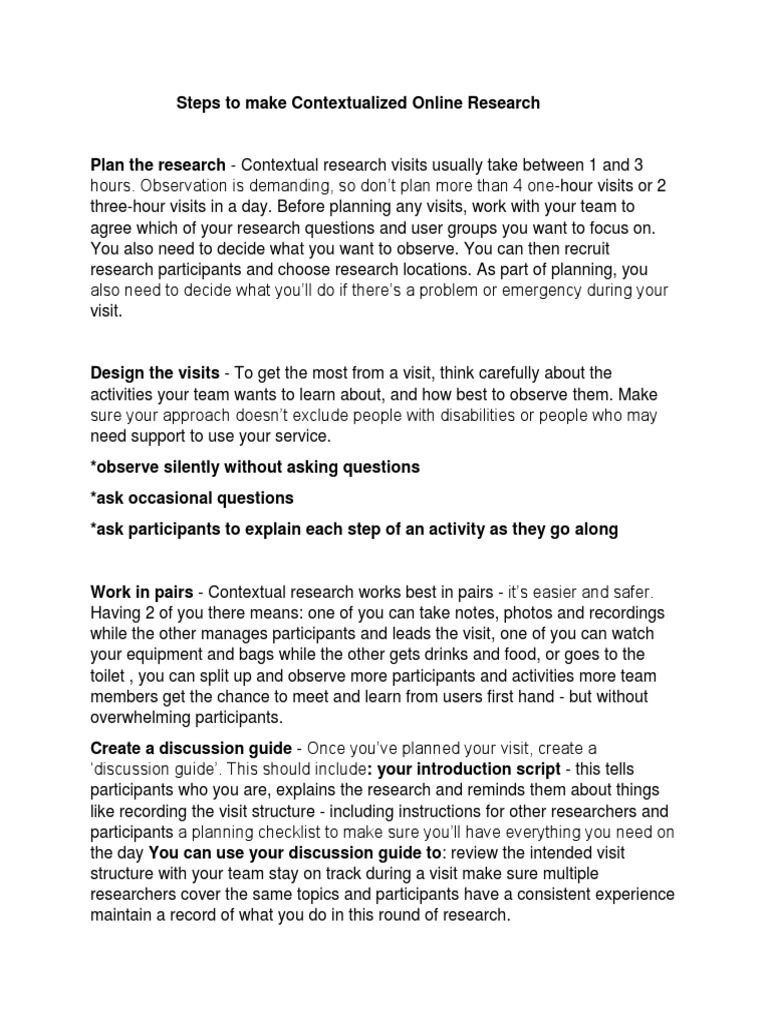 Steps To Make A Contextualize Research | PDF