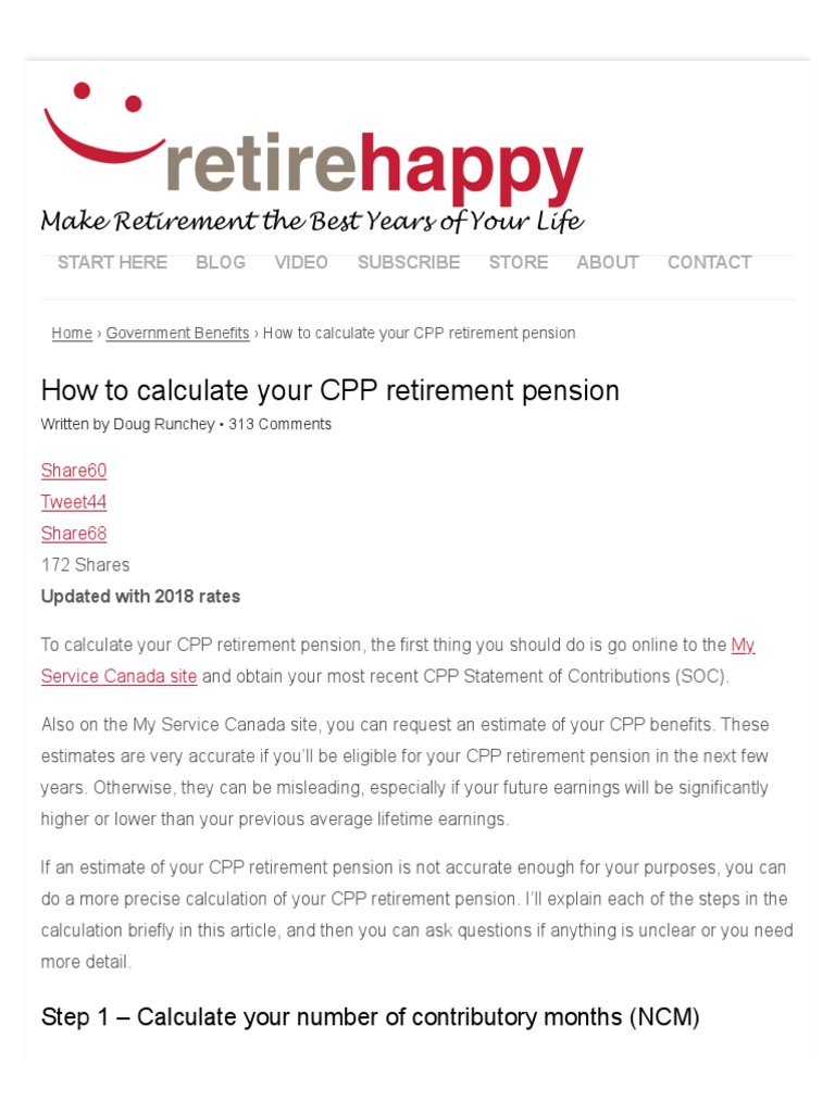 How To Calculate Your CPP Retirement Pension | PDF | Retirement | Pension