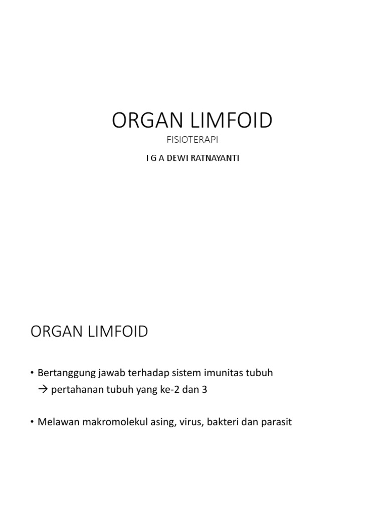 (Lecture 34) Organ Limfoid | PDF