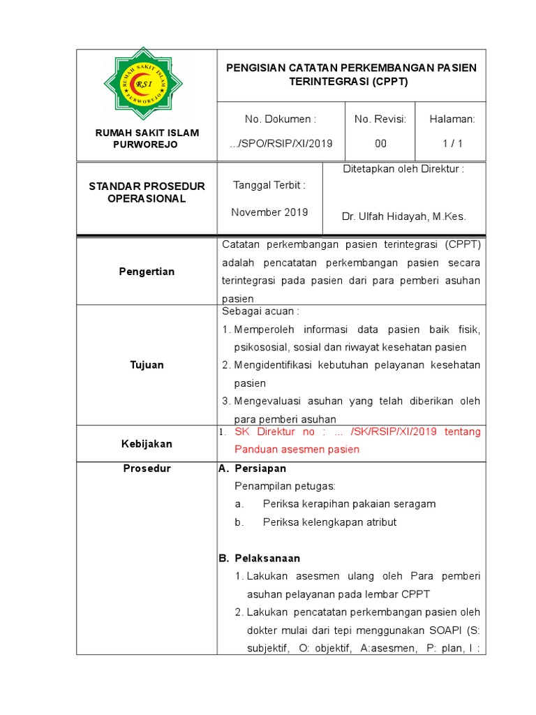 SPO Pengisian CPPT | PDF