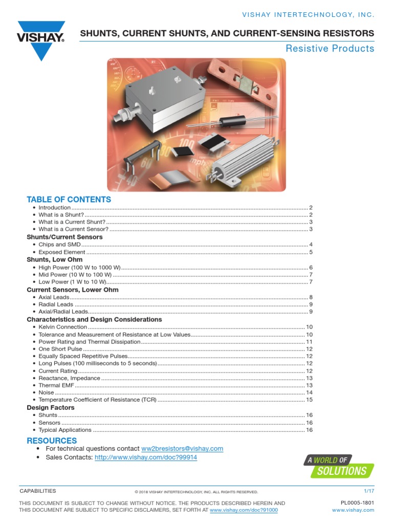 Power Metal Strip Shunts Current Shunts - pl0005 1801 | PDF | Resistor ...