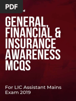Insurance Awareness and Financial Market For LIC AAO English 1 | PDF ...