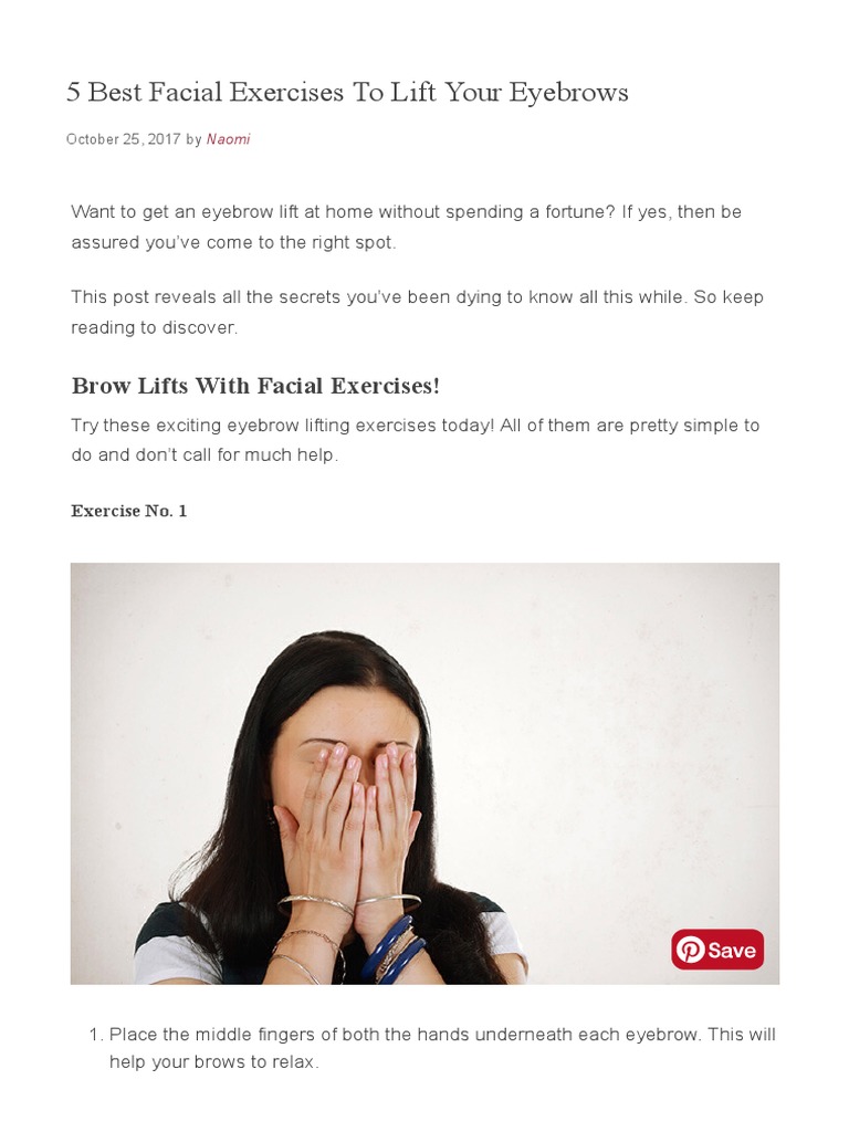 5 Best Facial Exercises To Lift Your Eyebrows | PDF | Eyebrow | Sports