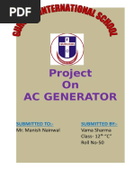 PHYsics Class12 Project Report Cbse 2020-2021 On Topic Ac Generator ...
