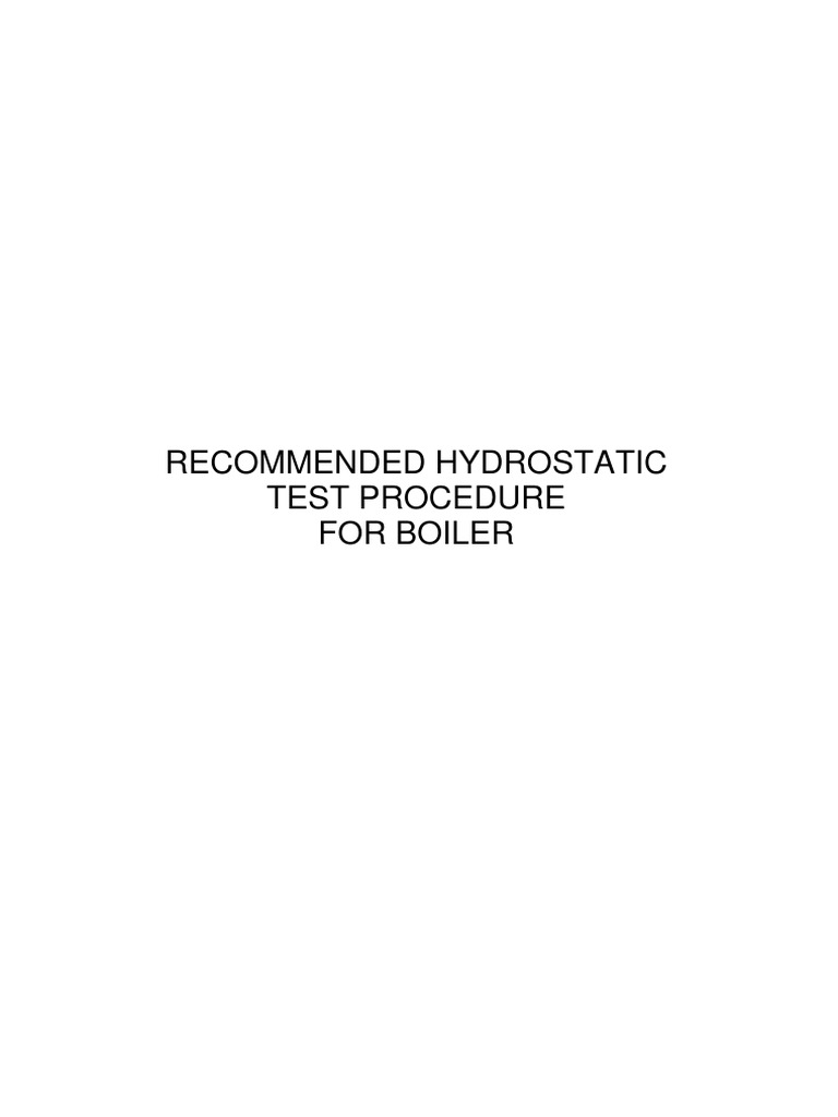 Hydro Test Procedure - REV 02 | PDF | Boiler | Leak