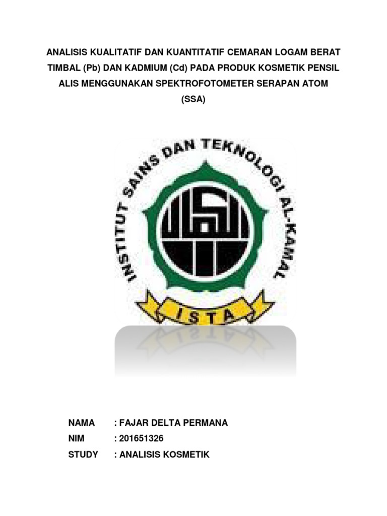 Analisis Cemaran Logam Berat Kosmetik | PDF | Sains & Matematika