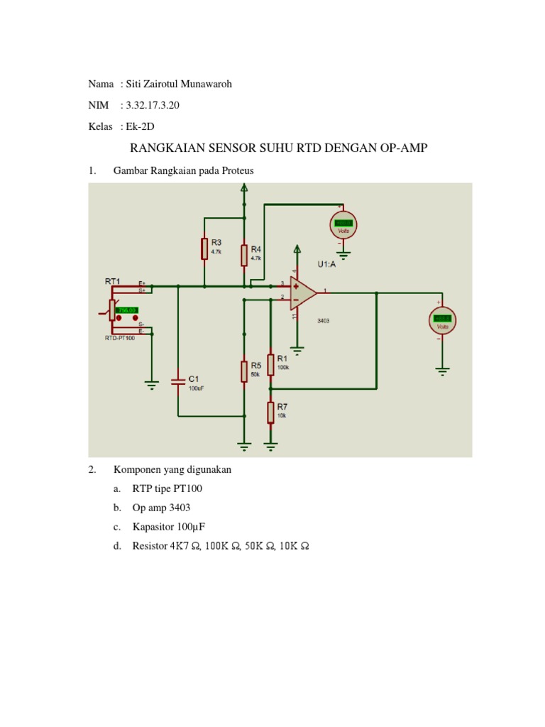 18 - Ek2d - Rangkaian Sensor Suhu RTD Dengan Op | PDF