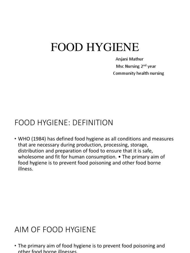Food Hygiene | PDF | Hygiene | Food Safety