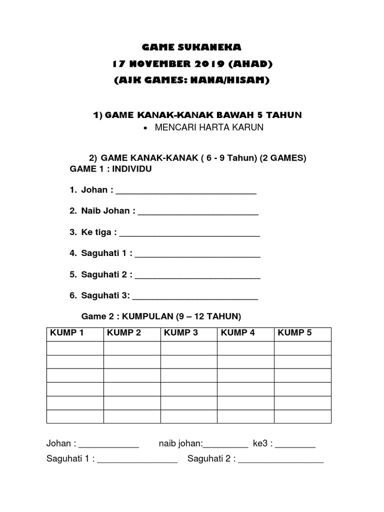 Game Sukaneka | PDF