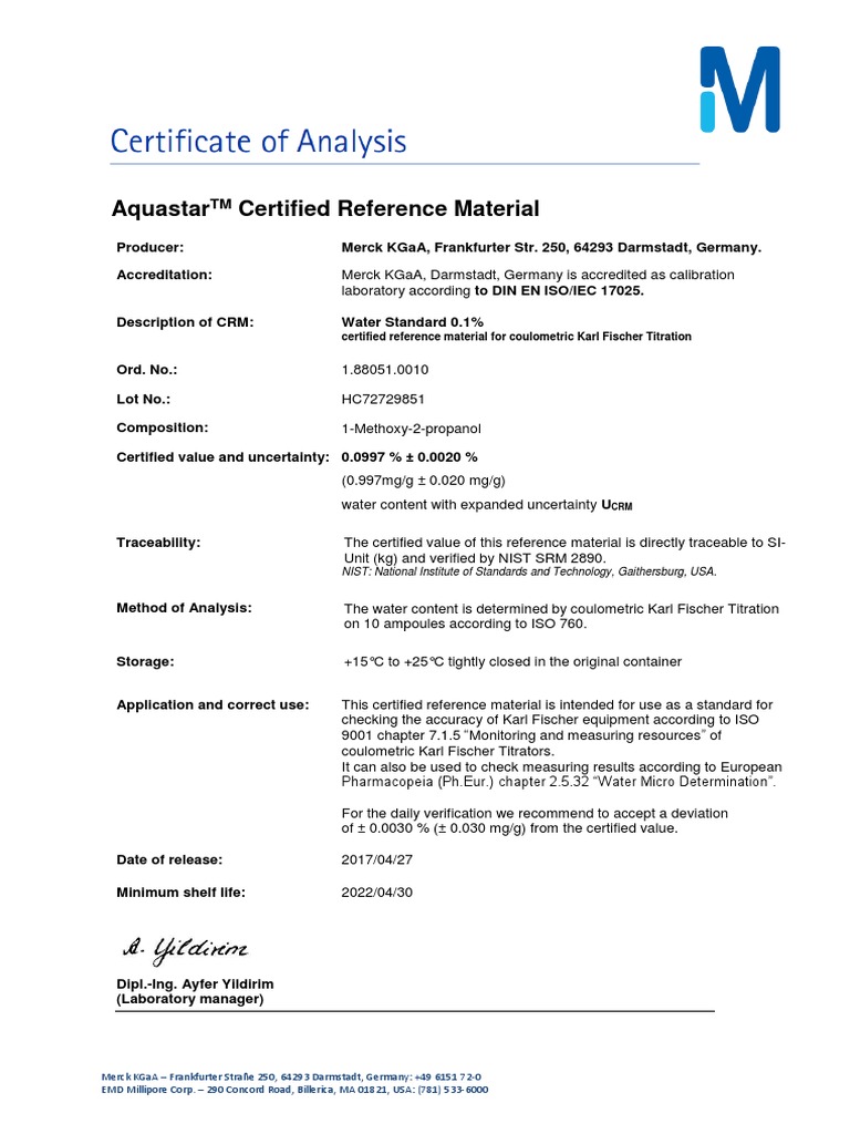 Water CoA 1880510010 - HC72729851 - SU - EN PDF | PDF | Uncertainty ...
