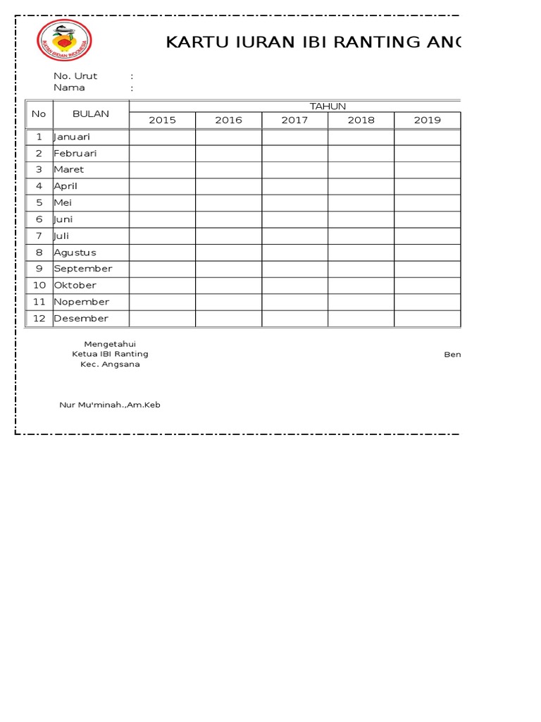 Kartu Iuran Ibi | PDF | Griya & Taman