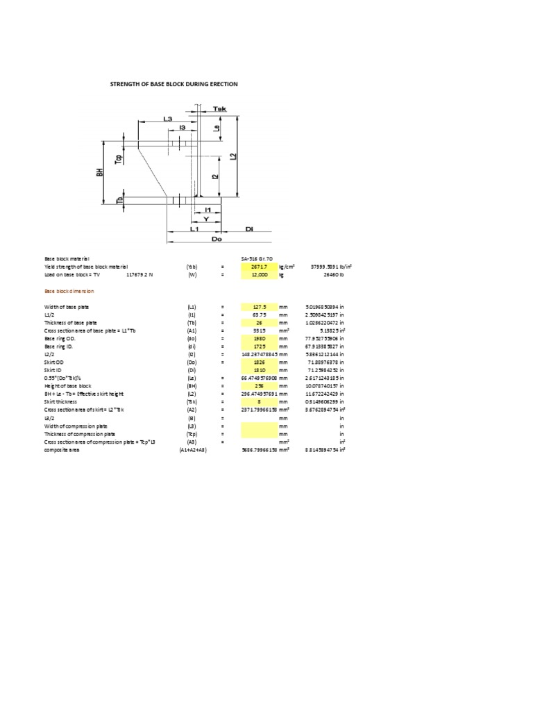 Base Block Strength Analysis for Erection | PDF | Beam (Structure ...