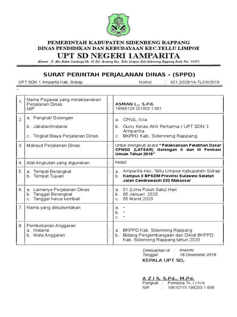 Contoh SPPD | PDF