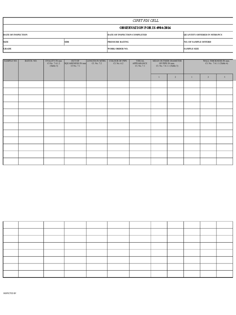 4984-2016 - Observation Sheet | PDF | Chemical Engineering | Materials
