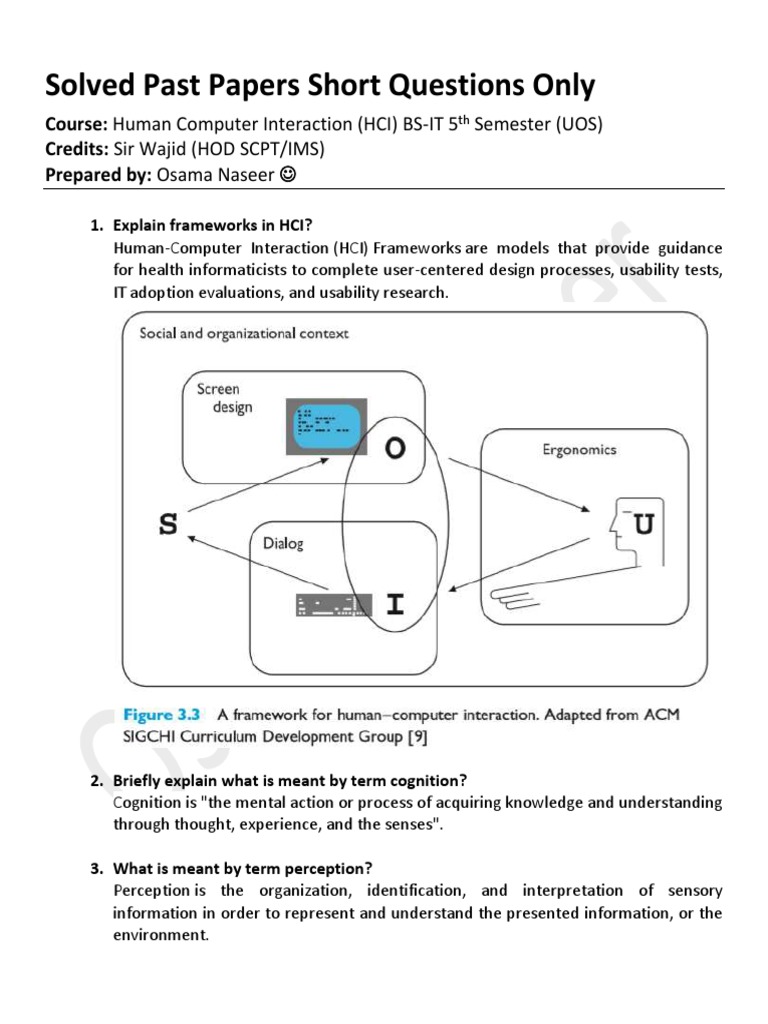 HCI Solved Past Papers by Osama Naseer | PDF | Human–Computer ...