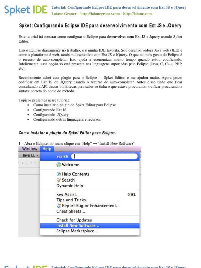 Spket: Configurando Eclipse IDE para Desenvolvimento Com Ext JS e JQuery | Download grátis PDF ...