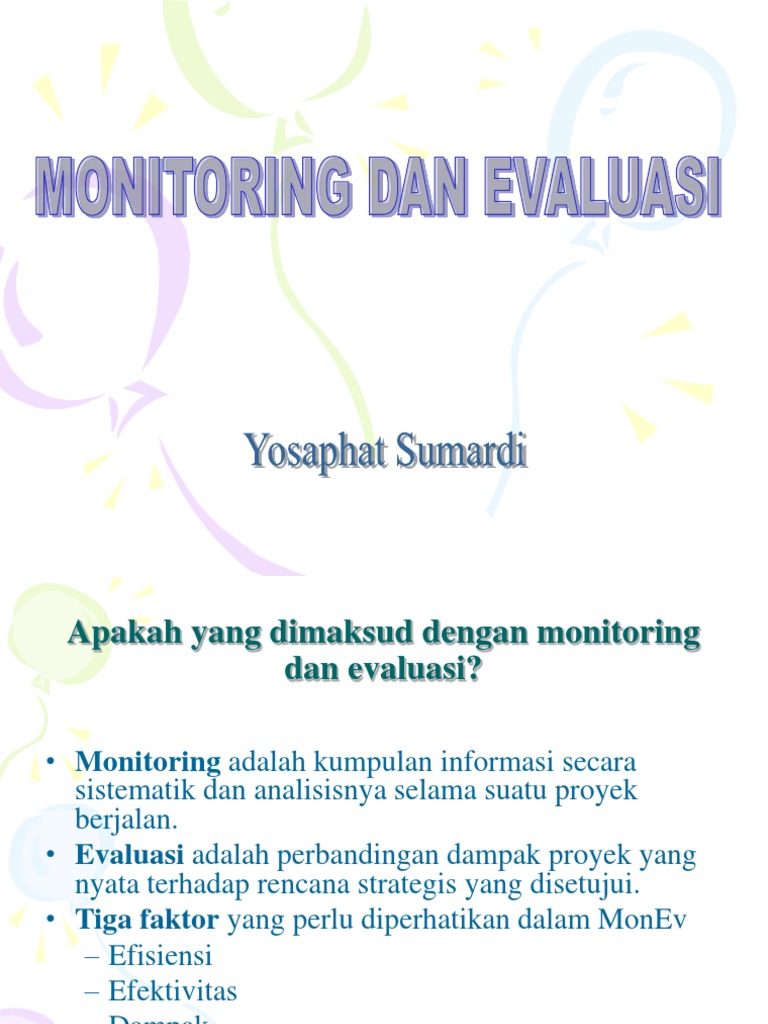 Monitoring Dan Evaluasi | PDF